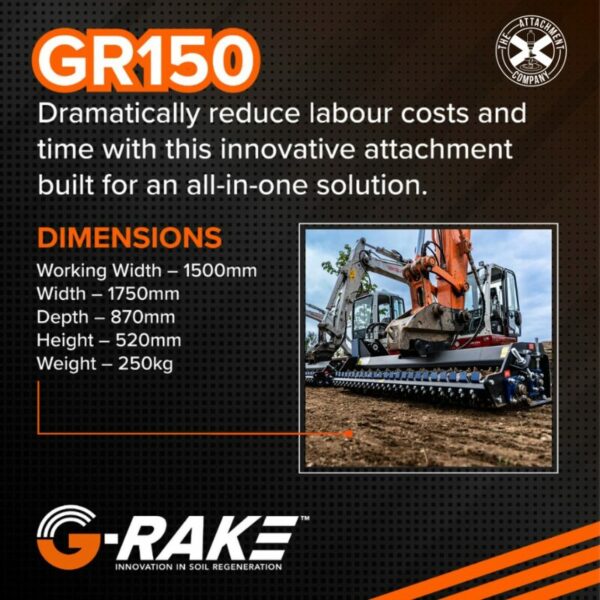 G-Rake GR150 (3-8t Excavators) | The Attachment Company